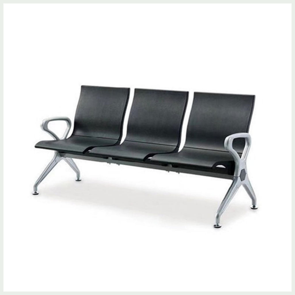 Cozy 3 seated pvc - visiting chair for office - multiwood