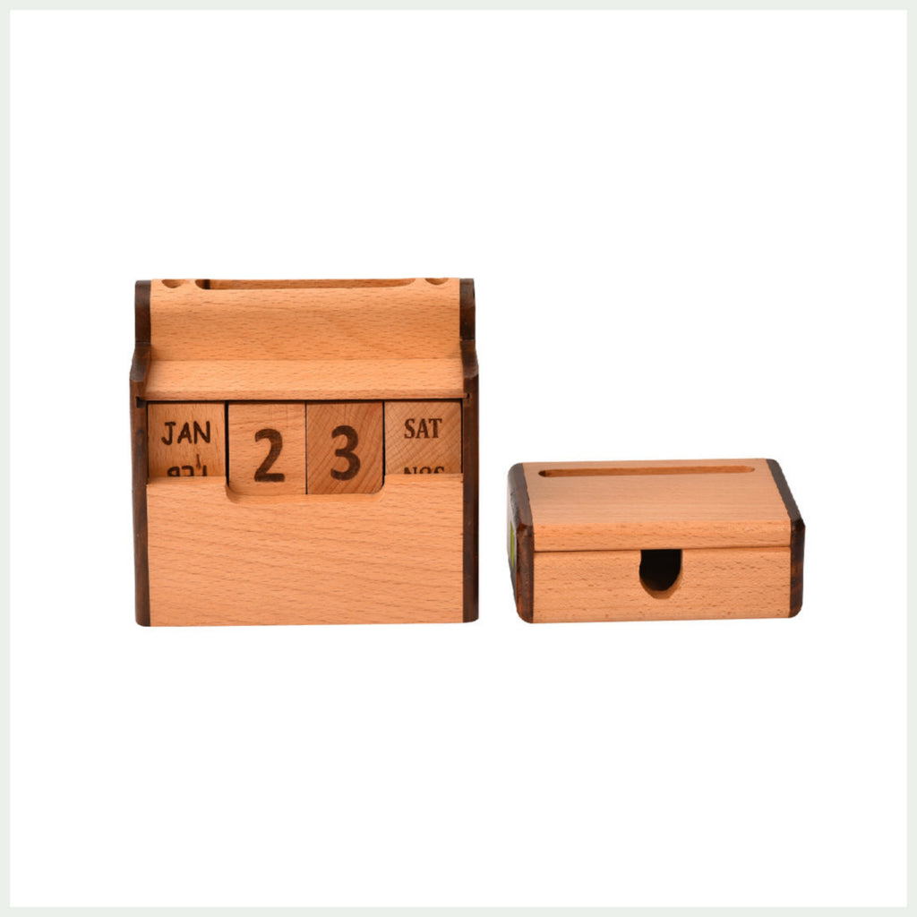 Online calendar with card & penholder - multiwood furnitures