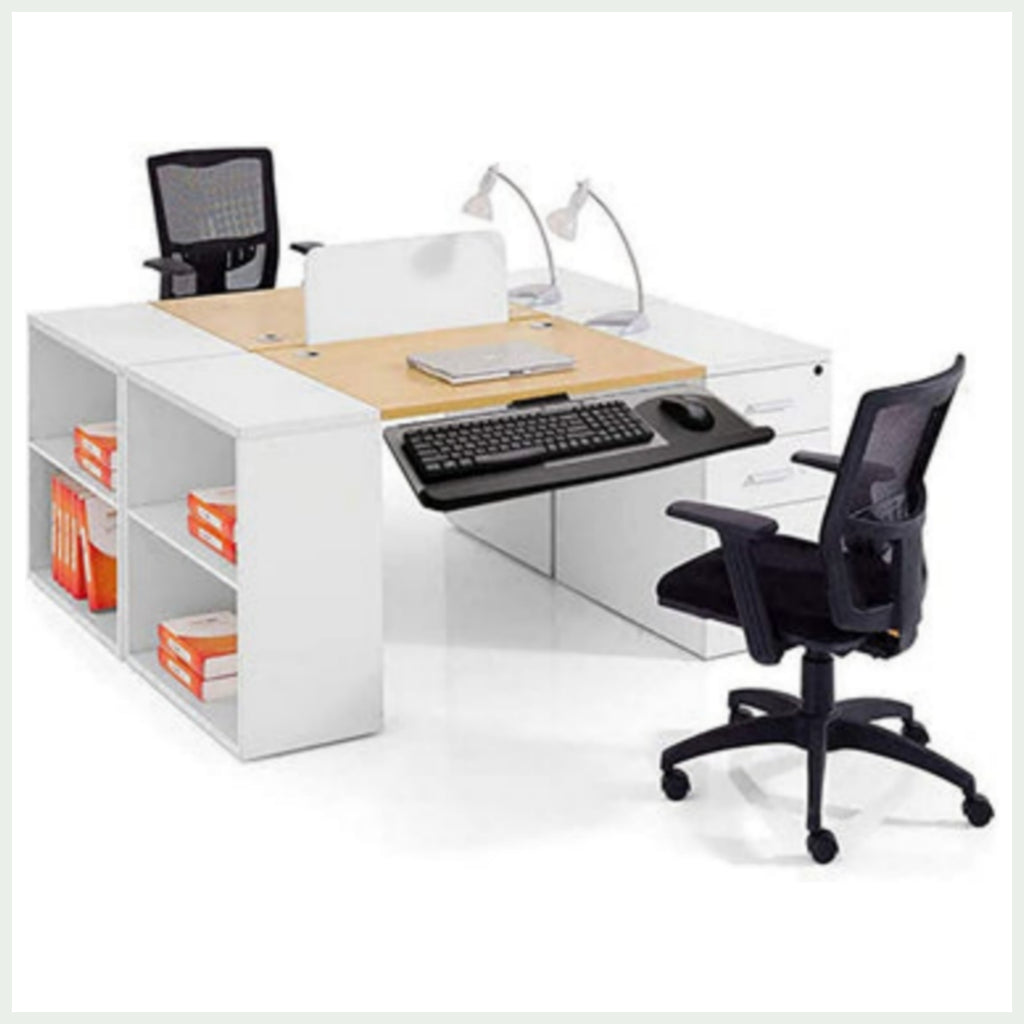 Frederick office workstation - 2 person workstation - multiwood